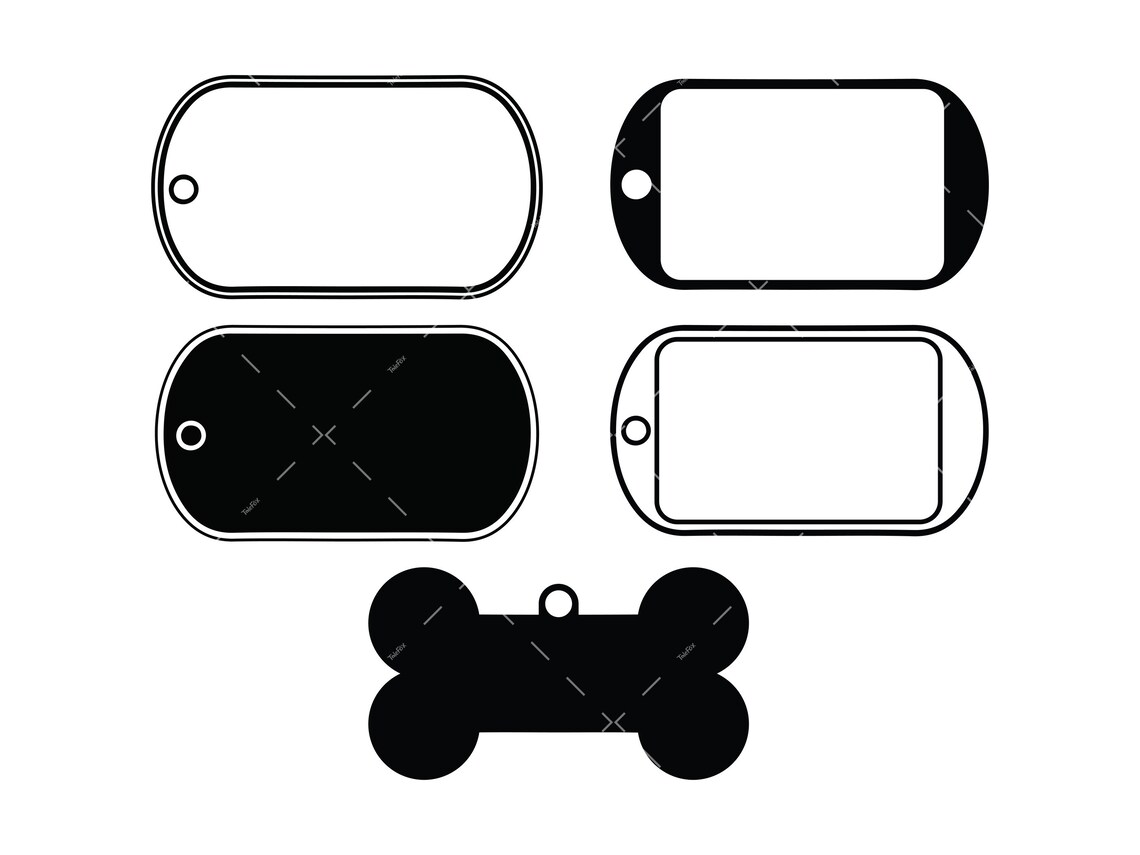 Blank Dog Tag SVG, PNG, Cricut, Og Tag Template Svg, Dog Tag Svg, Dog ...