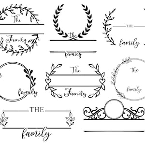 Family Name Monogram Svg Bundle, Split Family Monagram Svg, Family ...