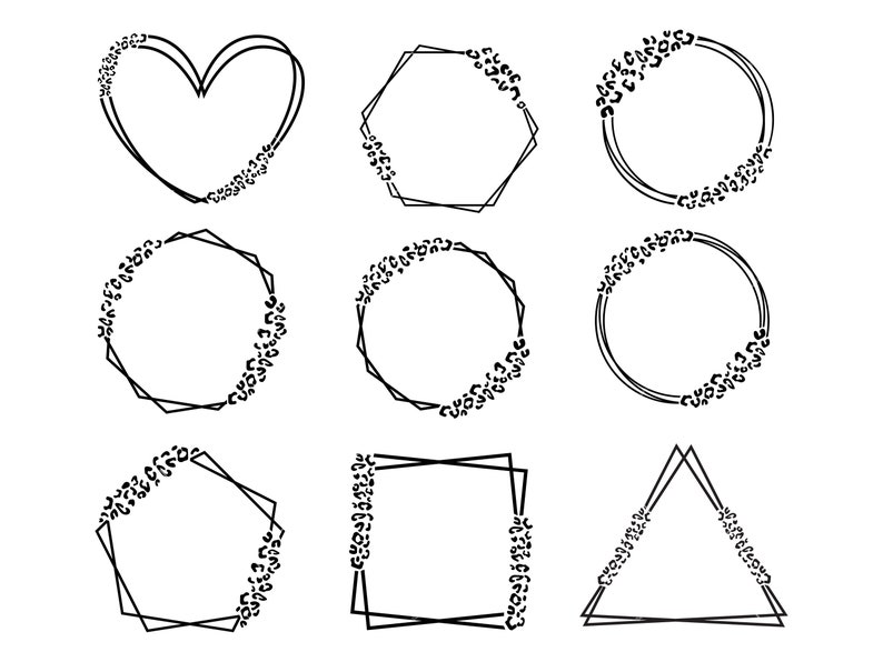 Leopard Print Frame SVG PNG Cricut Border Outline Svg - Etsy