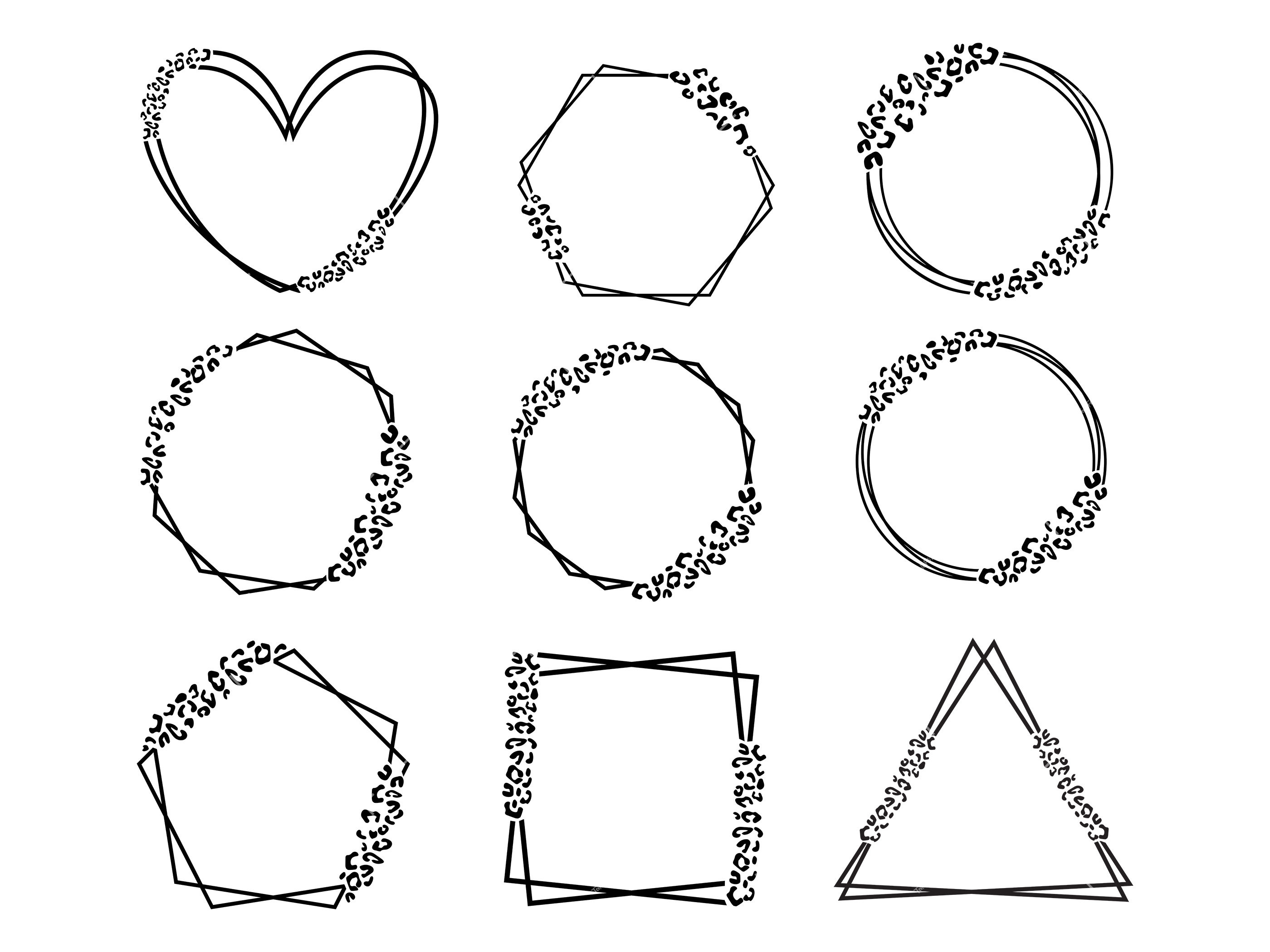 Leopard Print Frame SVG PNG Cricut Border Outline Svg - Etsy