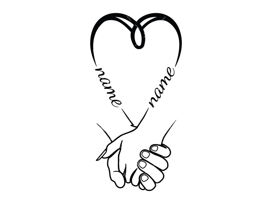 Holding Hands SVG, PNG, Cricut, I Love You Design, Customize With Your ...