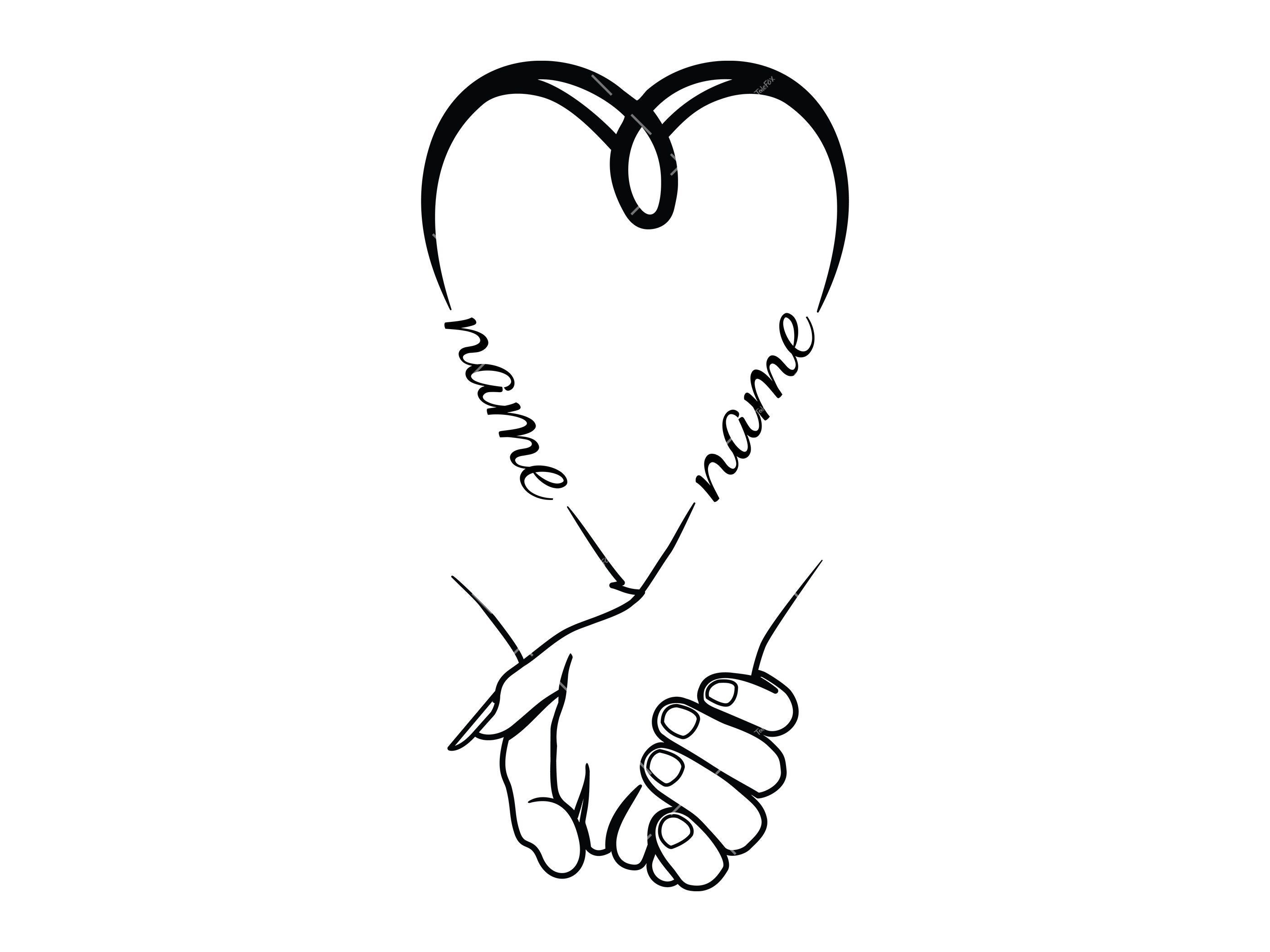 Holding Hands SVG, PNG, Cricut, I Love You Design, Customize With Your ...