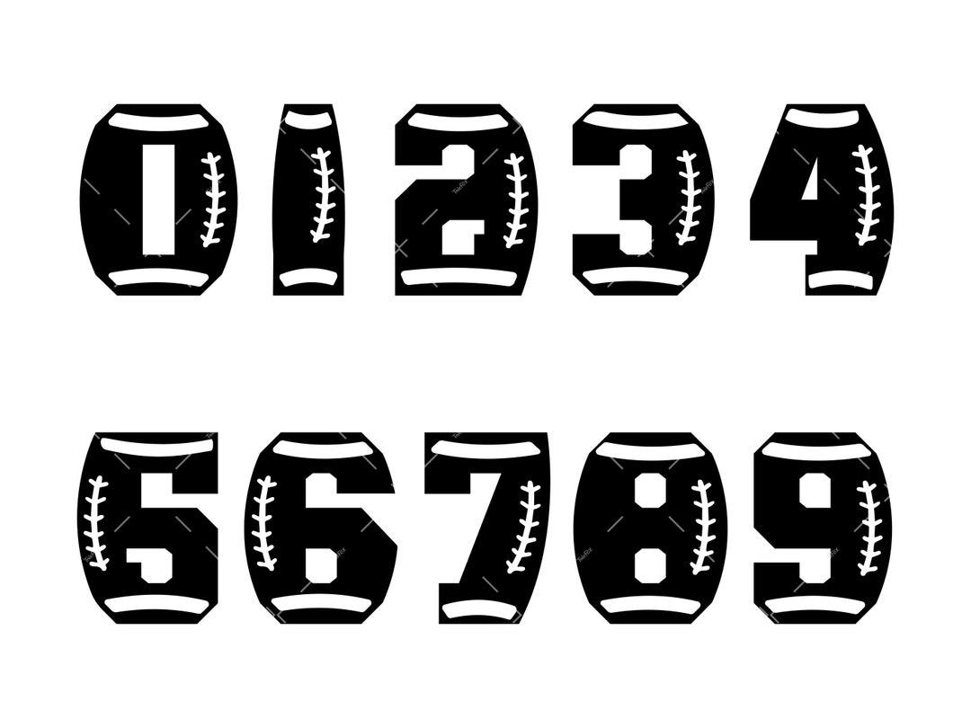 Football Player Numbers Svg, PNG, Cricut, Sports Font SVG, Number Cut ...