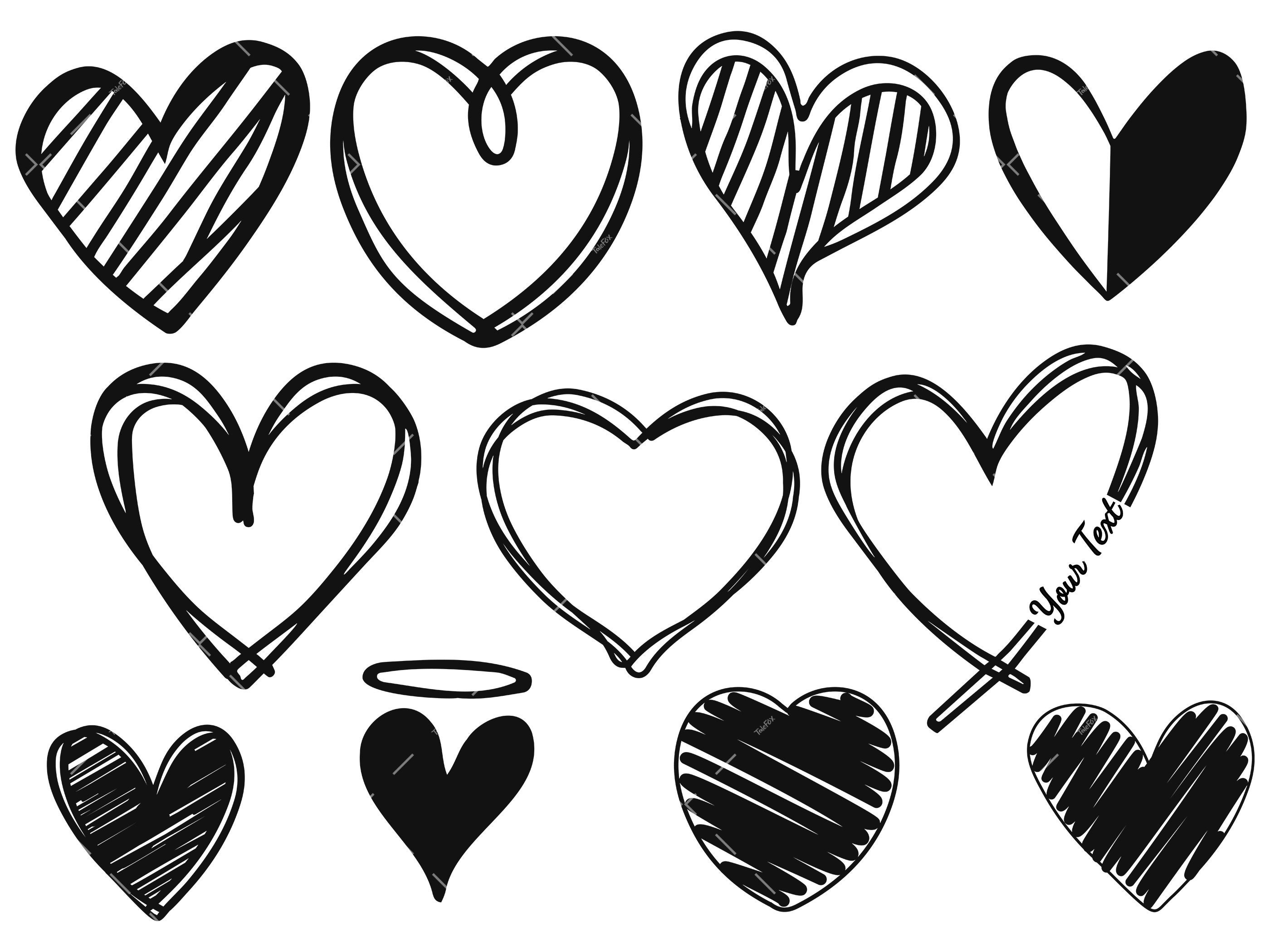 Hand Drawn Heart SVG, Doodle Heart SVG, Sketch Heart Svg, Heart PNG - Etsy