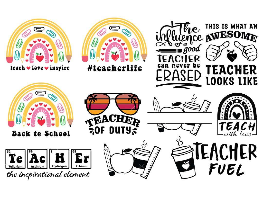Teacher Svg, PNG, Cricut, School Clip Art, Teacher Shirt Gift, School ...