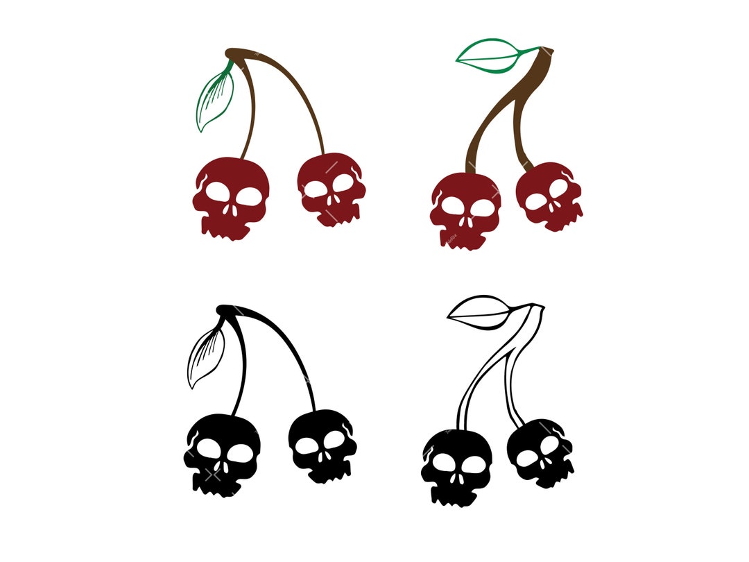 Cherry Skulls SVG, PNG, Cherry Svg, Skulls SVG, Cute Skulls Svg ...