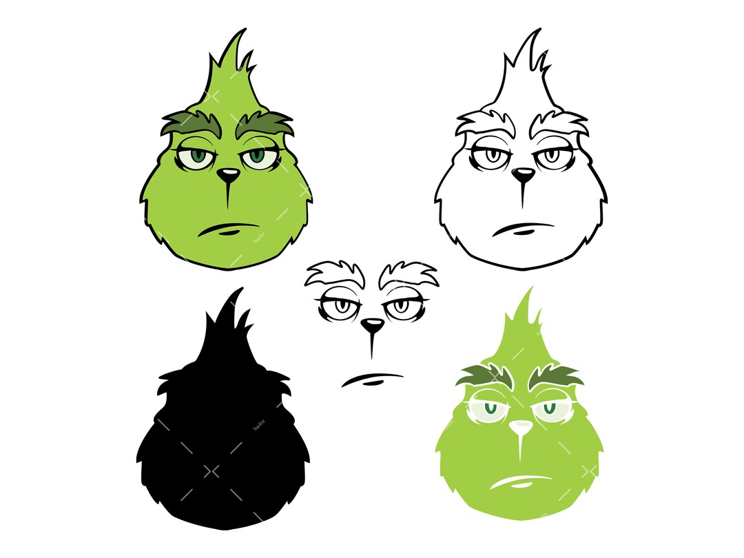 Grinch Face SVG, PNG, Cricut, Grinch Svg, Christmas Svg, Grinch Face ...