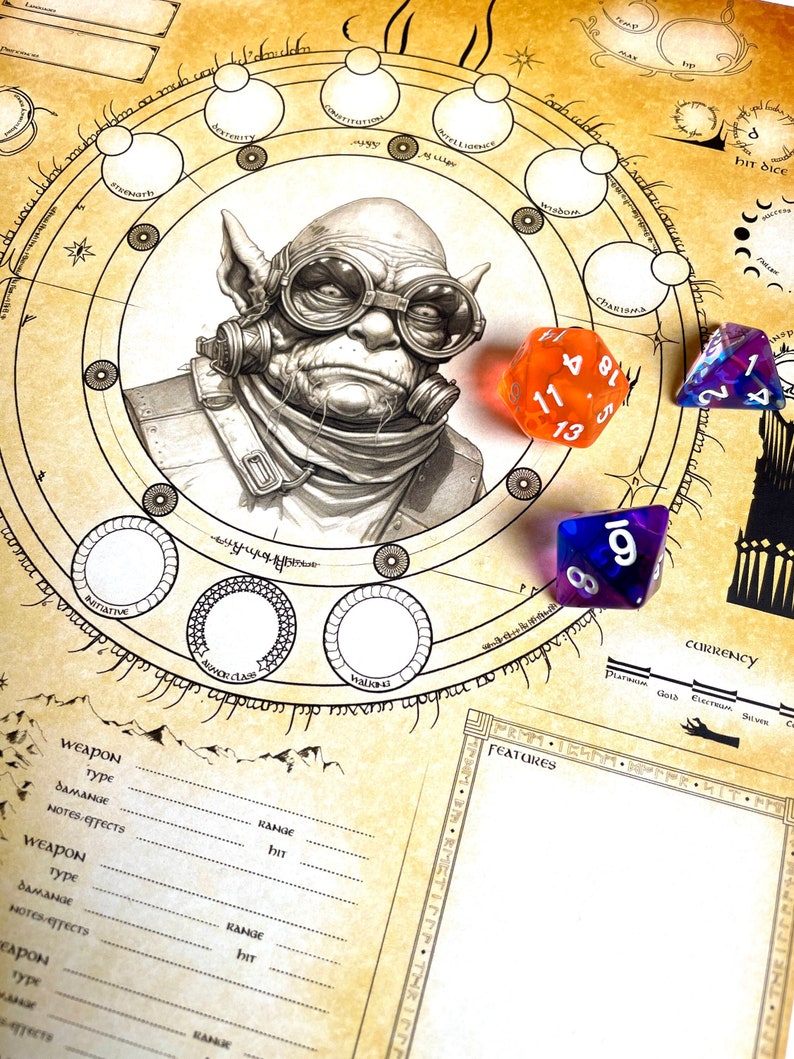 Lord of the Rings Character Sheet - D&D 5e - Etsy