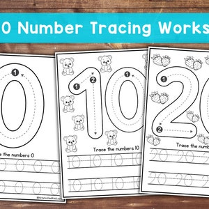 Preschool Numbers Tracing Worksheet 0-20 Printable Number Tracing ...
