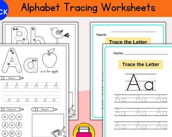 Alphabet Tracing Worksheets A-Z / ABC Tracing Workbook /handwriting ...