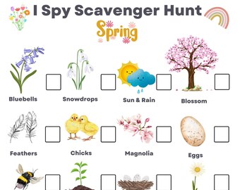 I Spy Scavenger Hunt PDF Downloadable Activity Sheet What's in the ...