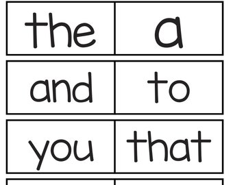 100 Printable Fry's First Hundred Sight Word Flashcards, Kindergarten ...