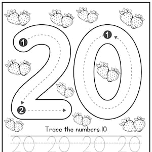 Numbers 1-20 Trace, Count, and Color Worksheets Preschool Numbers ...