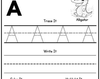 26 Printable Trace the Alphabet Worksheet I Know My Letters Worksheets ...