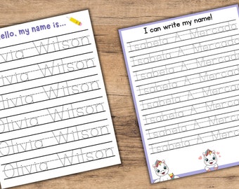 Name Tracing Custom Worksheet / First & Last Name Tracing Name ...