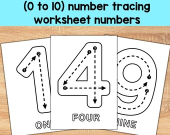 Preschool Numbers Tracing Worksheet, Handwriting Practice, Basic ...