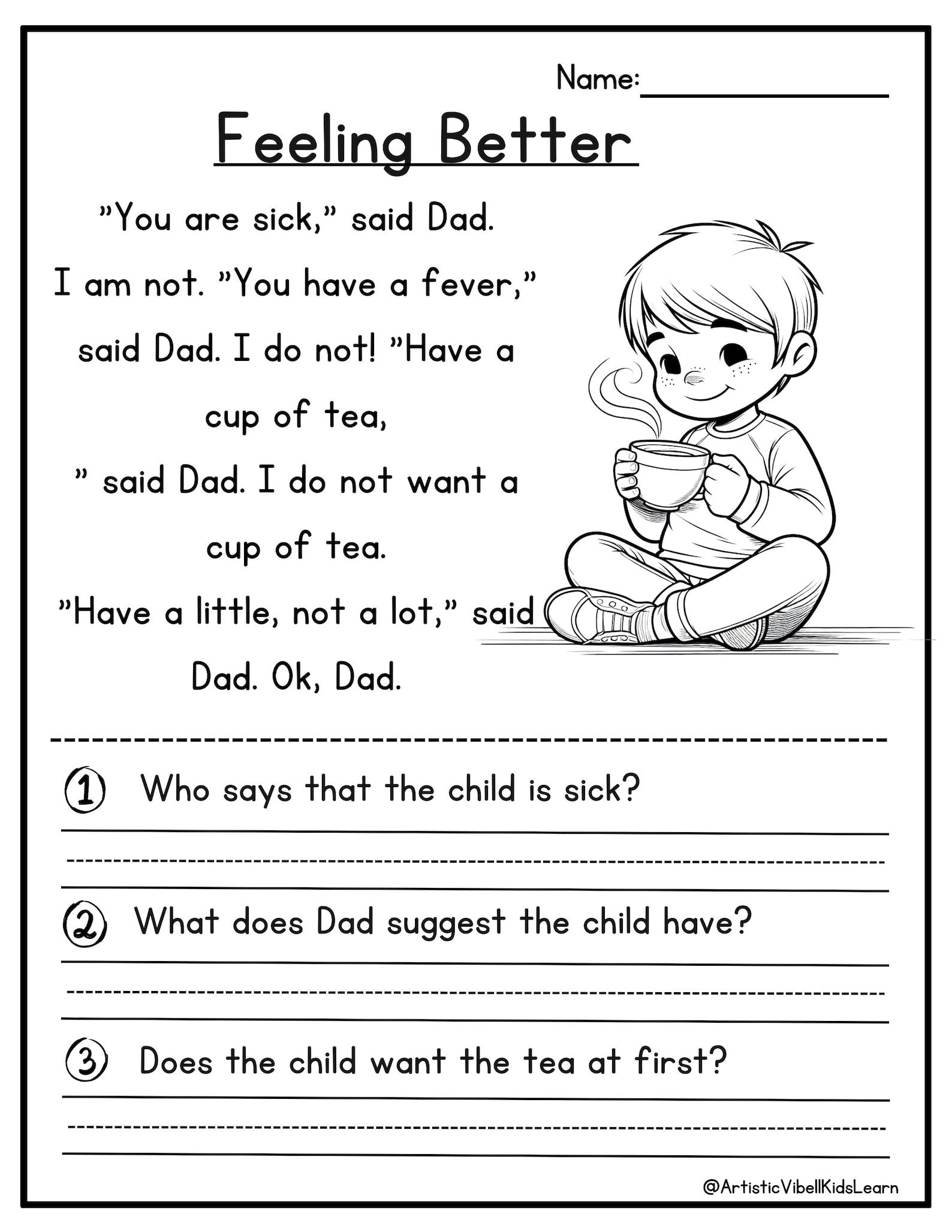 50 Kindergarten 1st Grade Reading Comprehension Passages Worksheets ...
