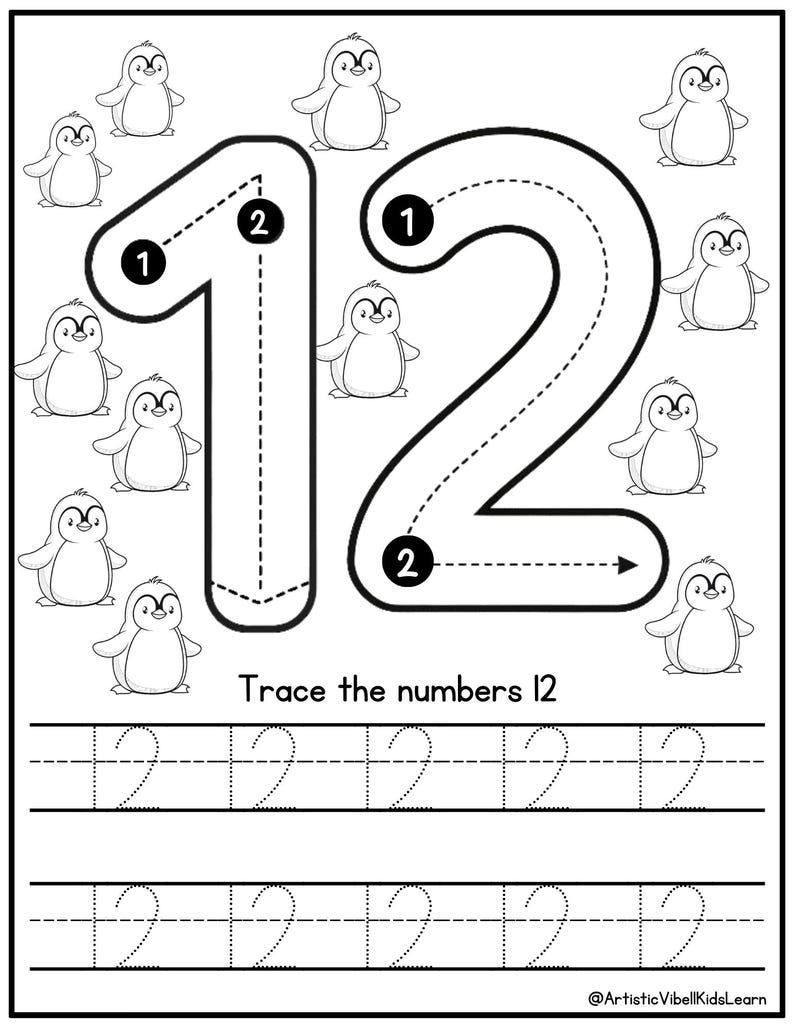Numbers 1-20 Trace, Count, and Color Worksheets Preschool Numbers ...