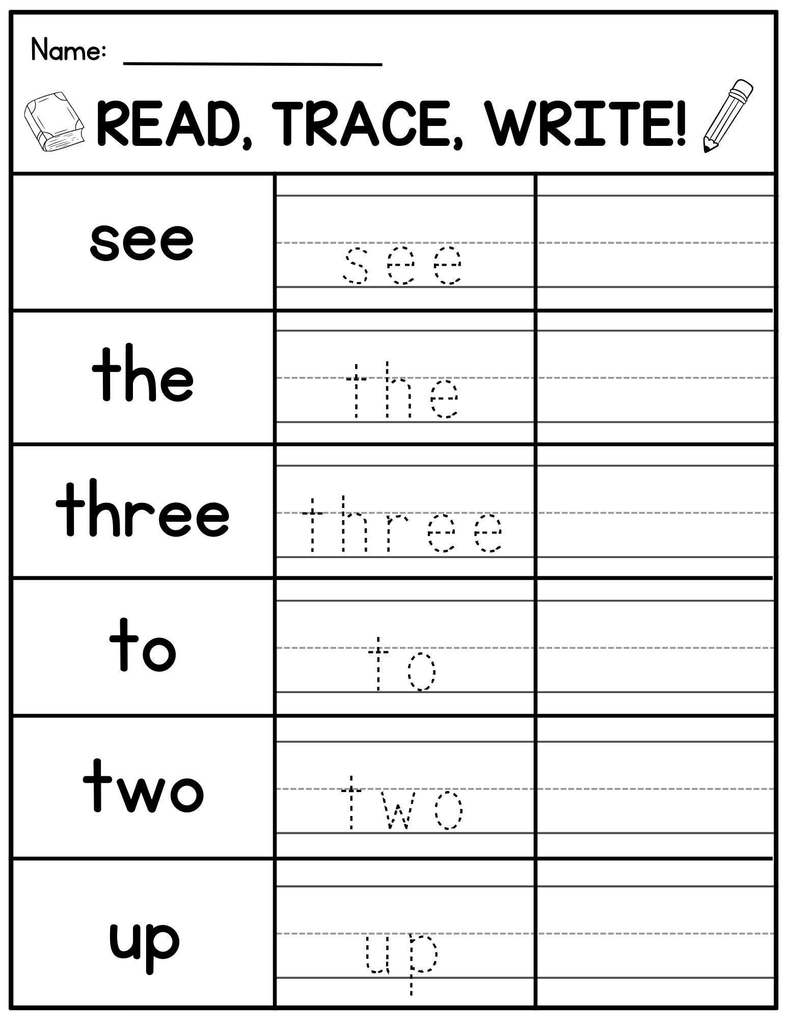 140 Sight Words for Preschool, Kindergarten Sight Word Worksheets ...