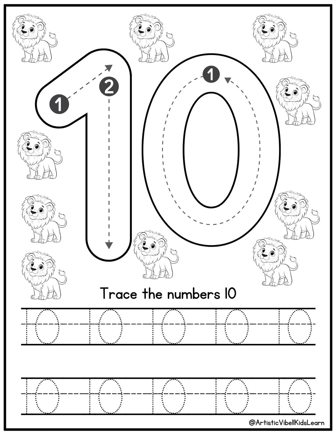 Numbers 1-20 Trace, Count, and Color Worksheets Preschool Numbers ...