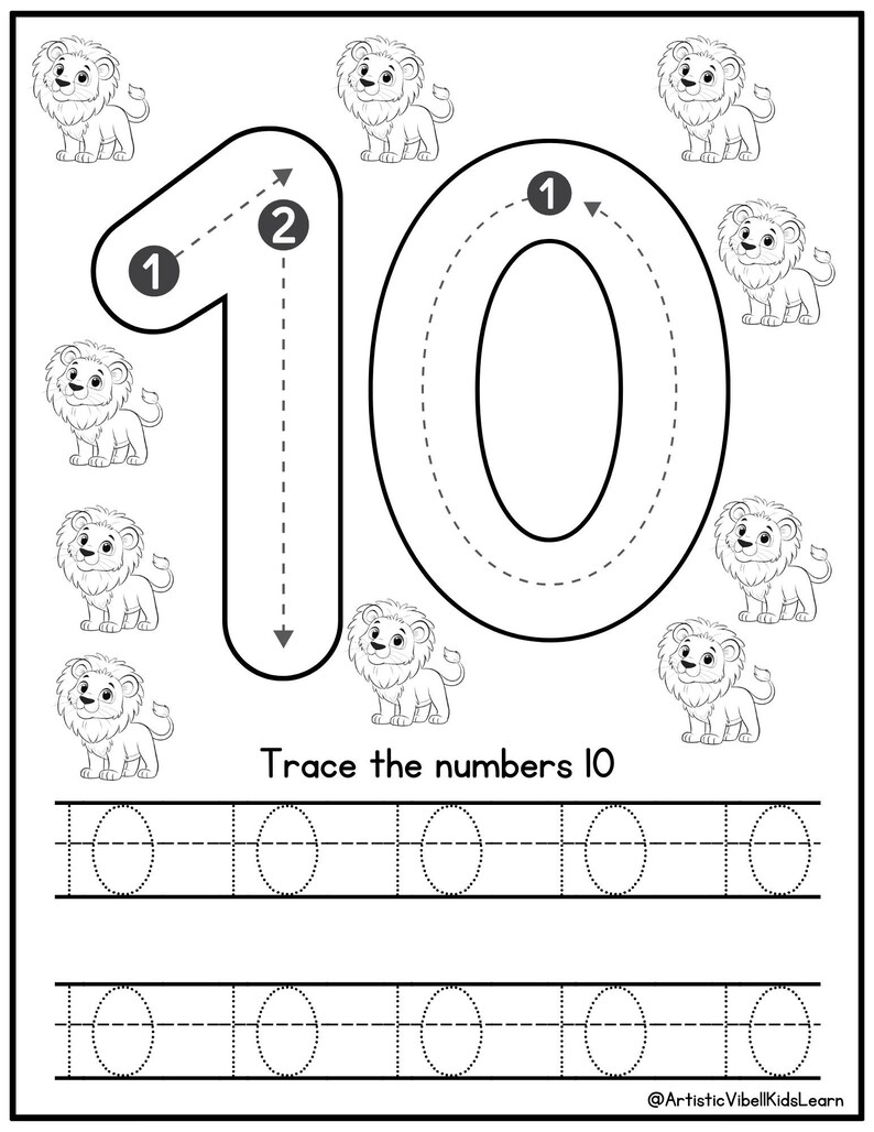 Numbers 1-20 Trace, Count, and Color Worksheets Preschool Numbers ...