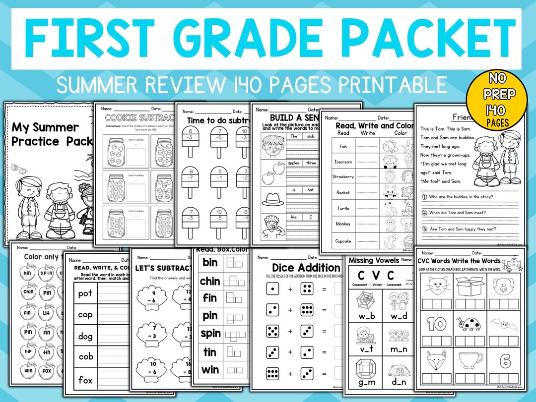 First Grade Summer Review Worksheets Teacher Resources Worksheet Math ...