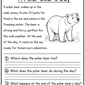 Reading Comprehension Worksheets Kindergarten First Grade, January | 40 ...