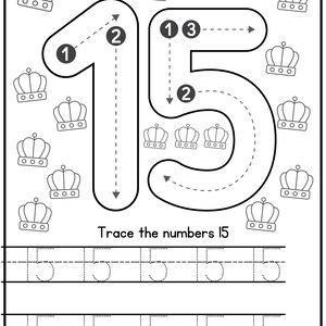 Numbers 1-20 Trace, Count, and Color Worksheets Preschool Numbers ...