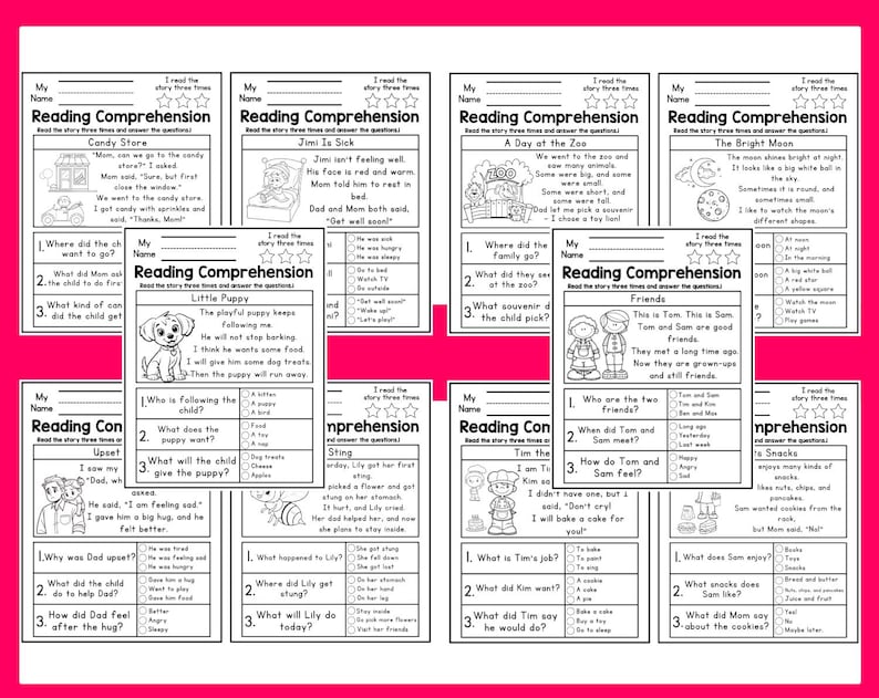 Reading Comprehension - Printable - Kindergarten - First Grade ...
