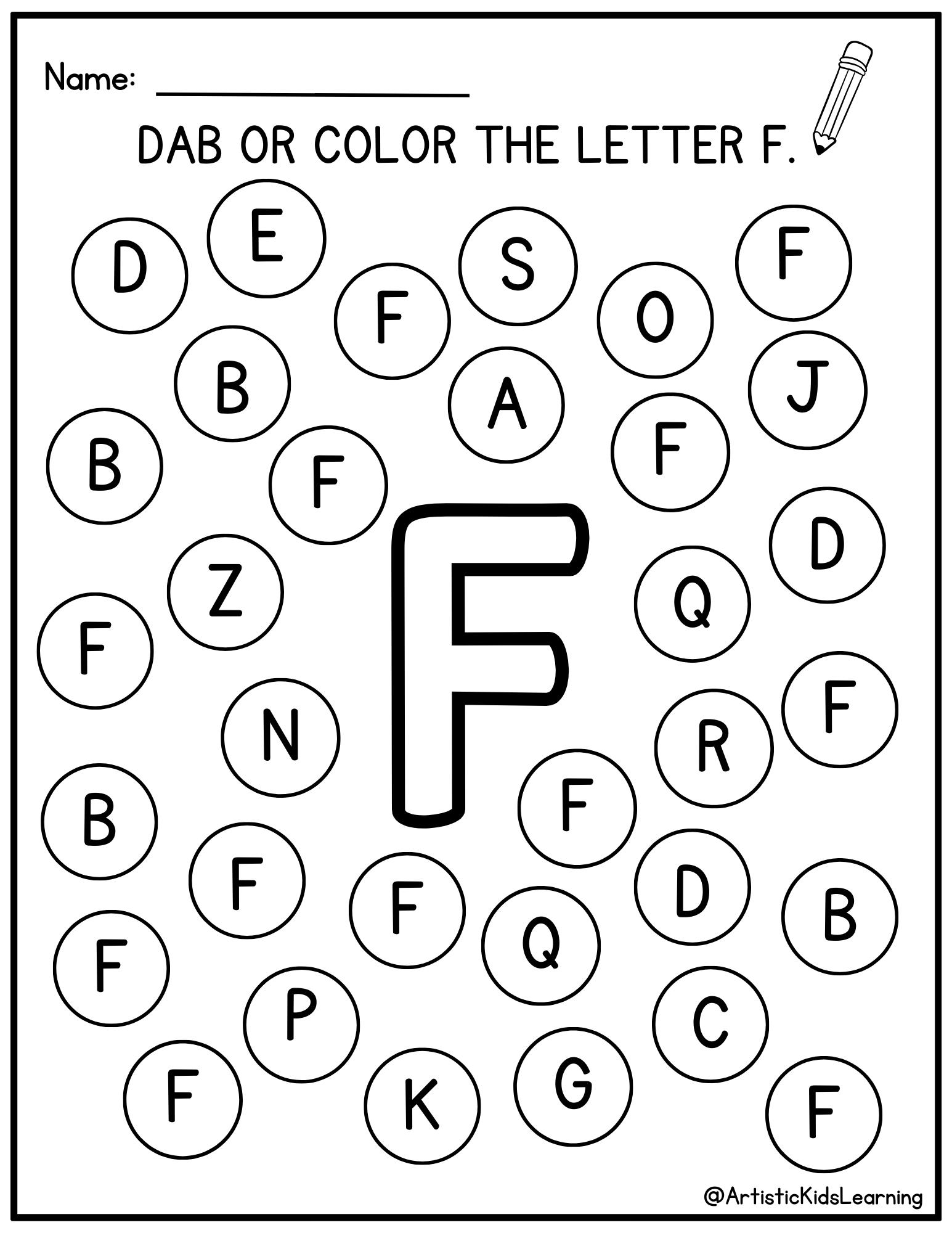 26 Printable Alphabet Uppercase Dab It Worksheets. Preschool-kdg ...