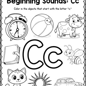 Alphabet Beginning Sounds Coloring Pages Beginning Sounds Worksheets ...