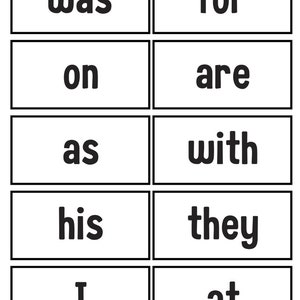 100 Printable Fry's First Hundred Sight Word Flashcards. Prek-1st Grade ...