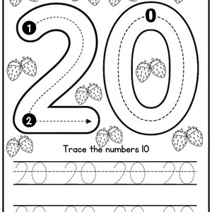 Preschool Numbers Tracing Worksheet 0-20 Printable Number Tracing ...