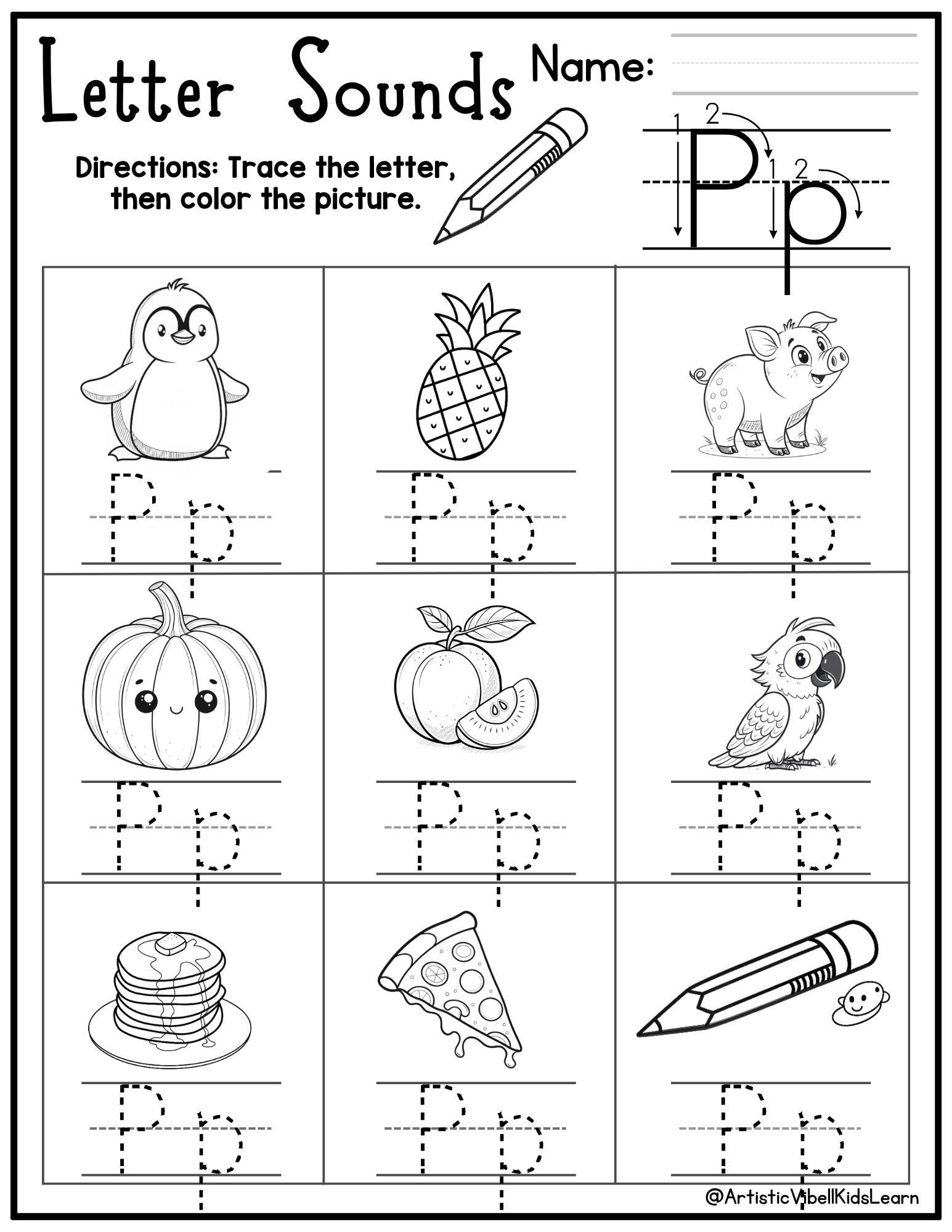 26 Printable Alphabet Letter Sounds Worksheets. Kindergarten ...