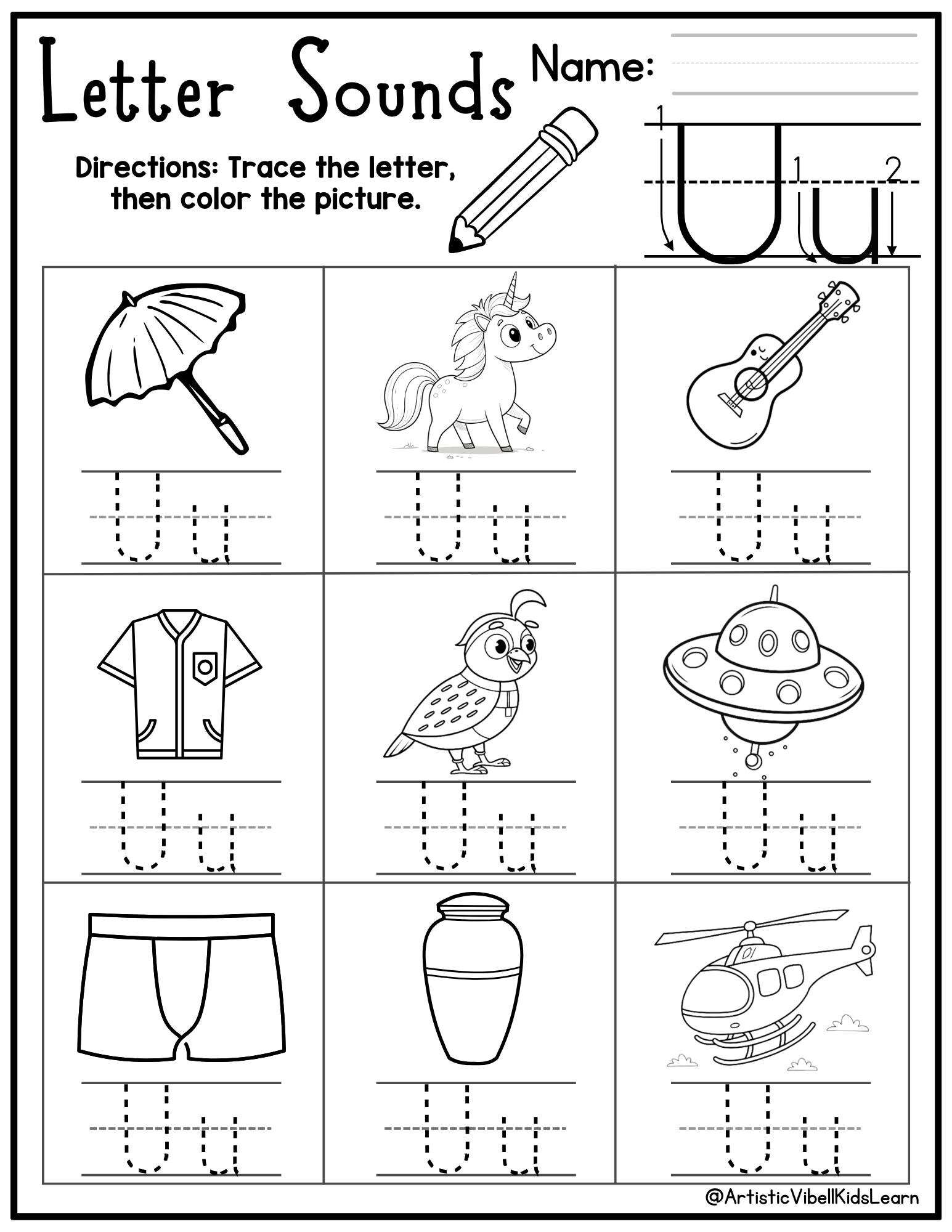 26 Printable Alphabet Letter Sounds Worksheets. Kindergarten ...