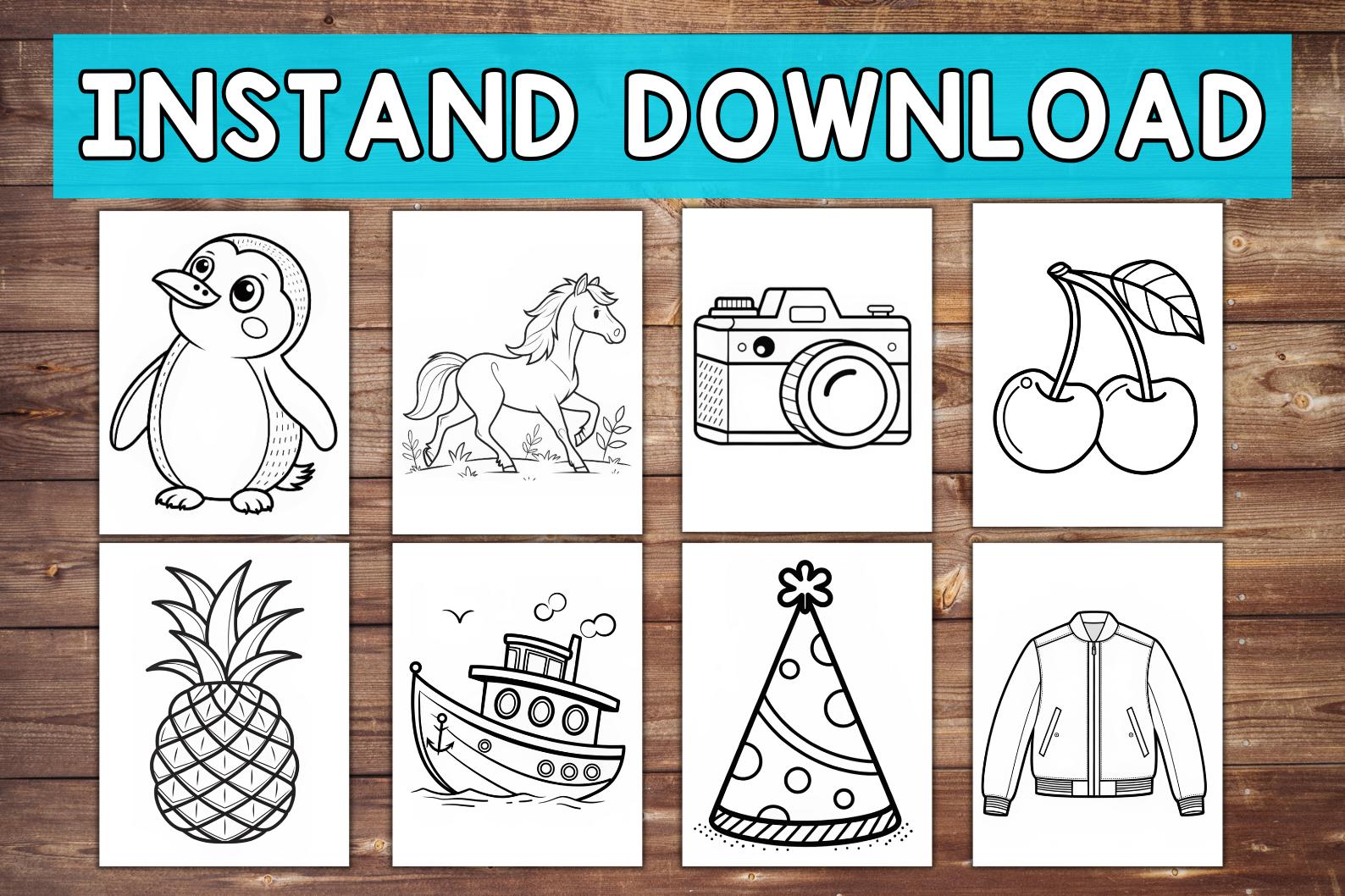 150 Easy Coloring Pages | for Small Kids Toddlers Preschoolers ...