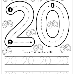 20 Number Tracing Worksheets, Traceable Numbers, Preschool Worksheets ...