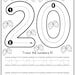 20 Number Tracing Worksheets, Traceable Numbers, Preschool Worksheets ...