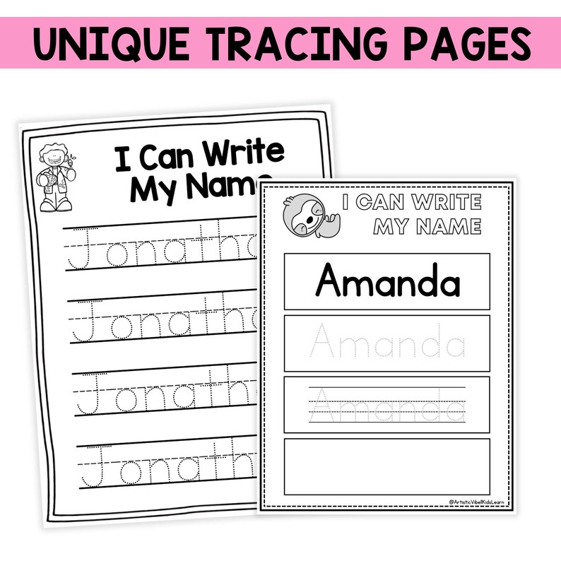 Name Tracing Custom Worksheet Name Trace Worksheet - DIGITAL FILE ...