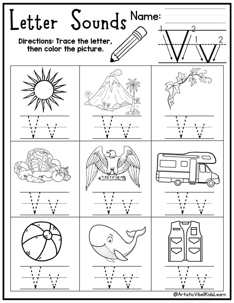 26 Printable Alphabet Letter Sounds Worksheets. Kindergarten ...