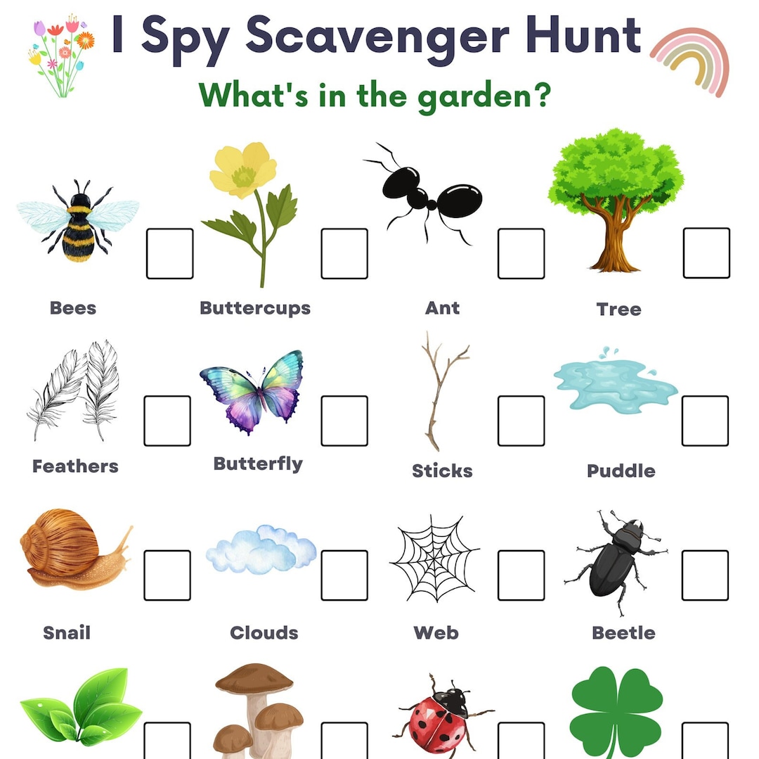 I Spy Scavenger Hunt for Kids Scavenger Hunt Games Activity Kids ...