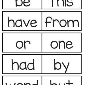 100 Printable Fry's First Hundred Sight Word Flashcards. Kindergarten ...