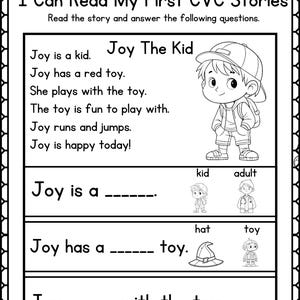 Cvc Word Fluency Worksheets 1st Grade Sentences Cvc Reading Printable ...
