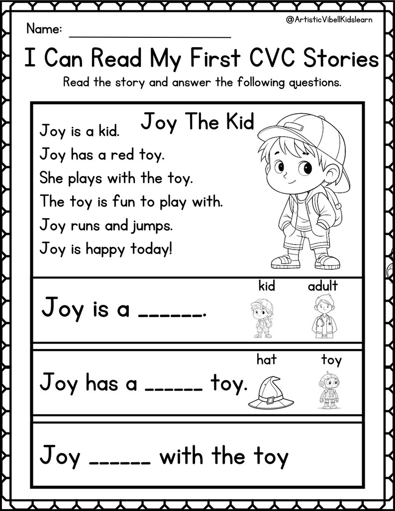 Cvc Word Fluency Worksheets 1st Grade Sentences Cvc Reading Printable ...