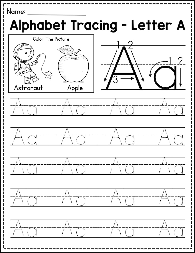26 Alphabet Tracing Printable Worksheets, Preschool-kdg Phonics ...