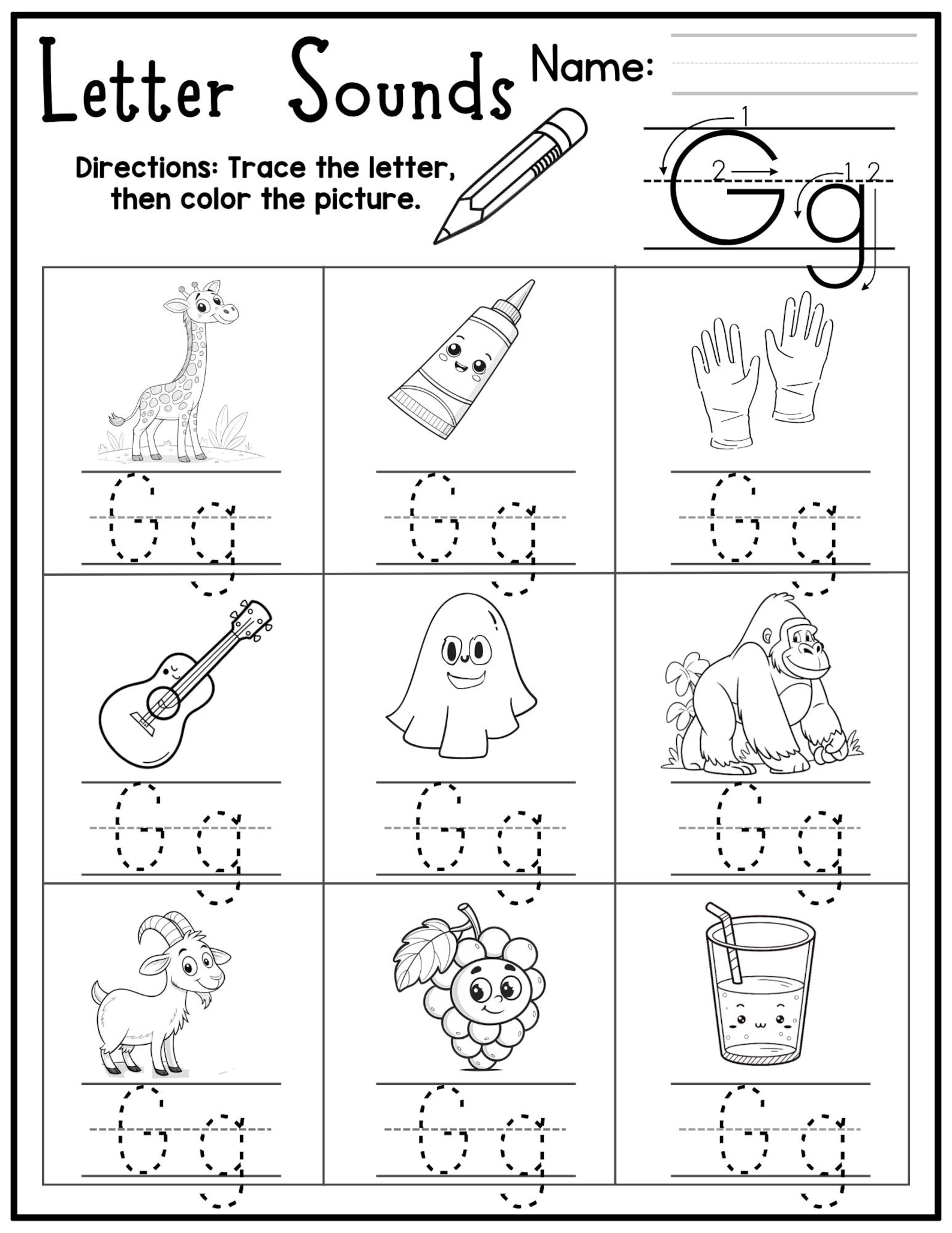 26 Printable Alphabet Letter Sounds Worksheets. Kindergarten ...