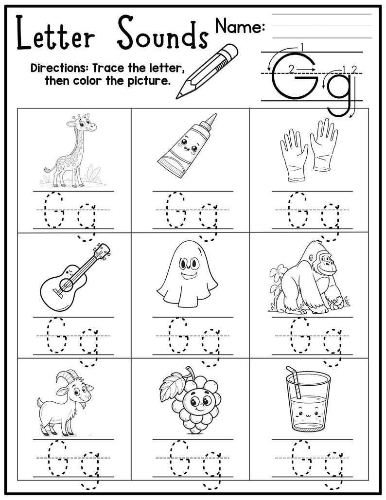 26 Printable Alphabet Letter Sounds Worksheets. Kindergarten ...