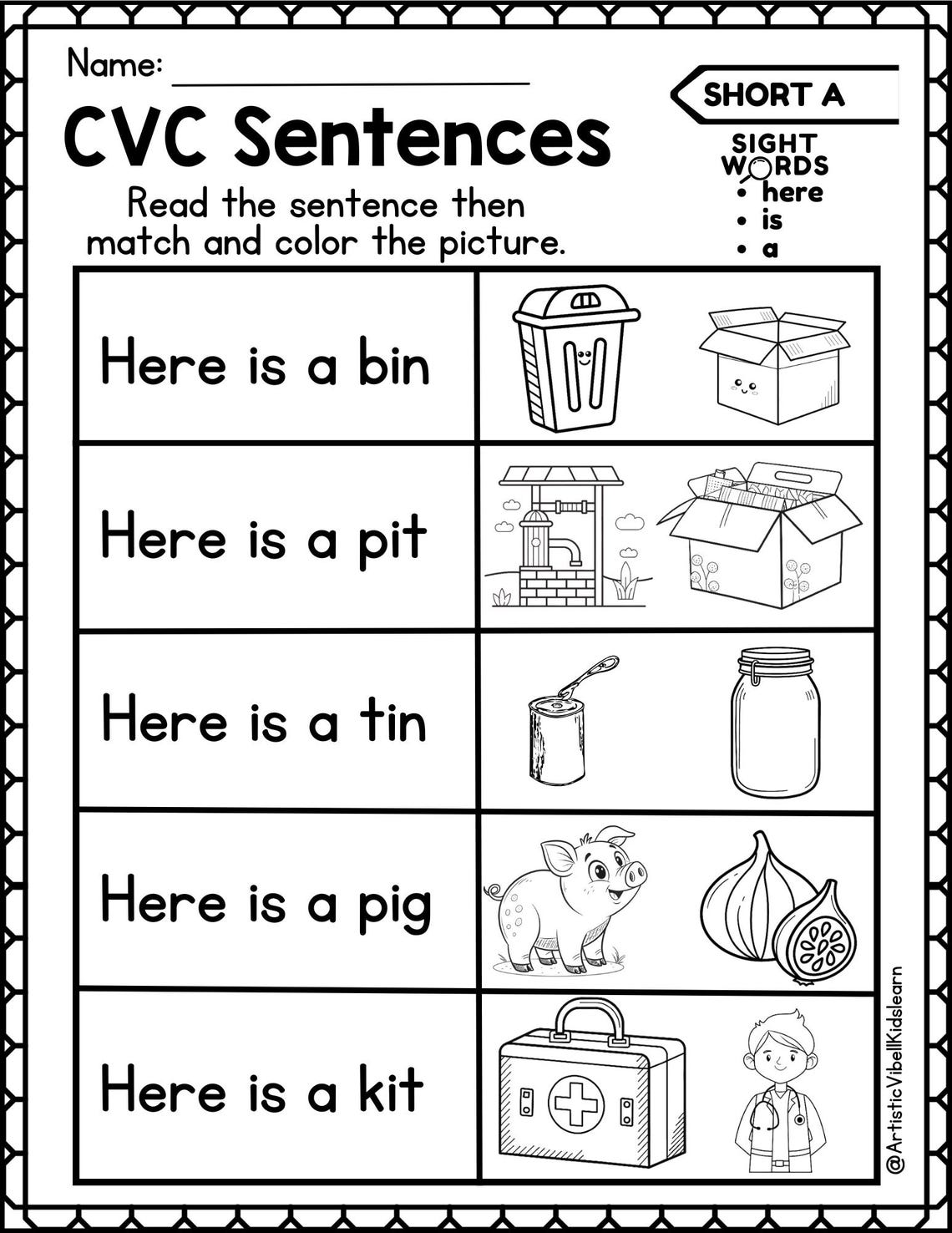 Cvc Word Fluency Worksheets 1st Grade Sentences Cvc Reading Printable ...