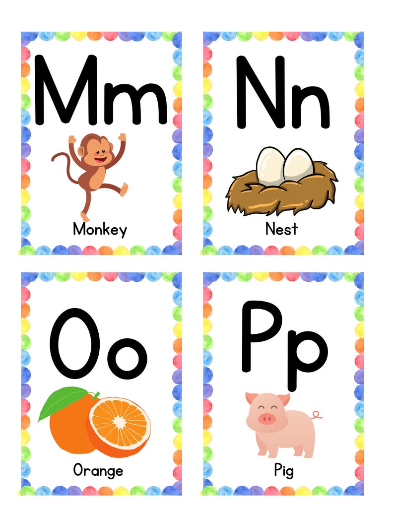 Alphabet Cards, Manuscript Print Educational Cards, A-Z Cards Toddlers ...