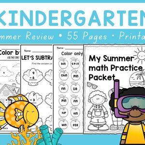 55 Kindergarten - Summer Review - Worksheets - Printable - Homeschool ...